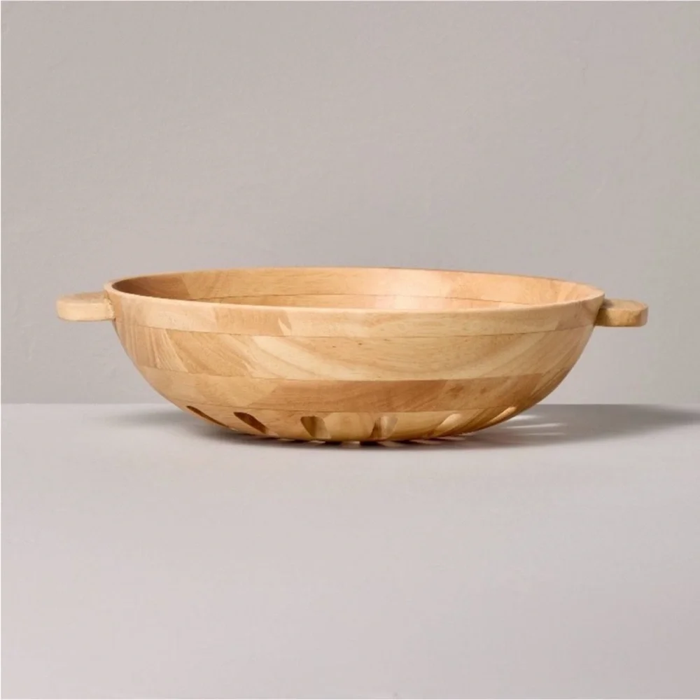 Hearth & Hand | Kitchen | 42oz Wooden Harvest Light Wood Berry Bowl ...